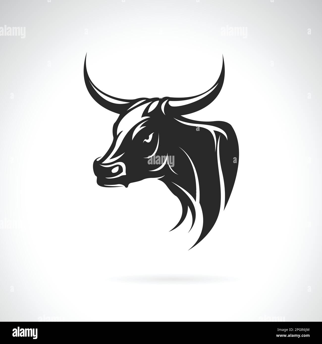 Vector of bull head design on white background. Easy editable layered ...