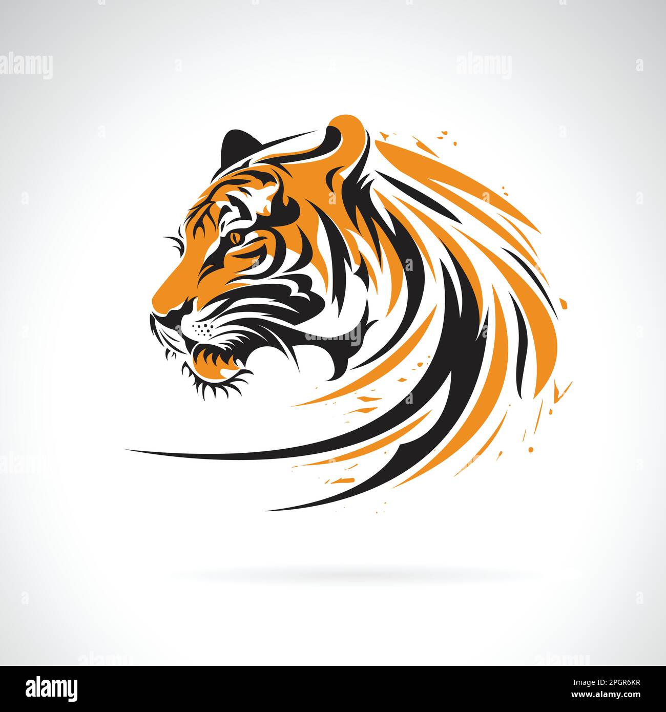 Vector of tiger head design on white background. Easy editable layered vector illustration. Wild ...