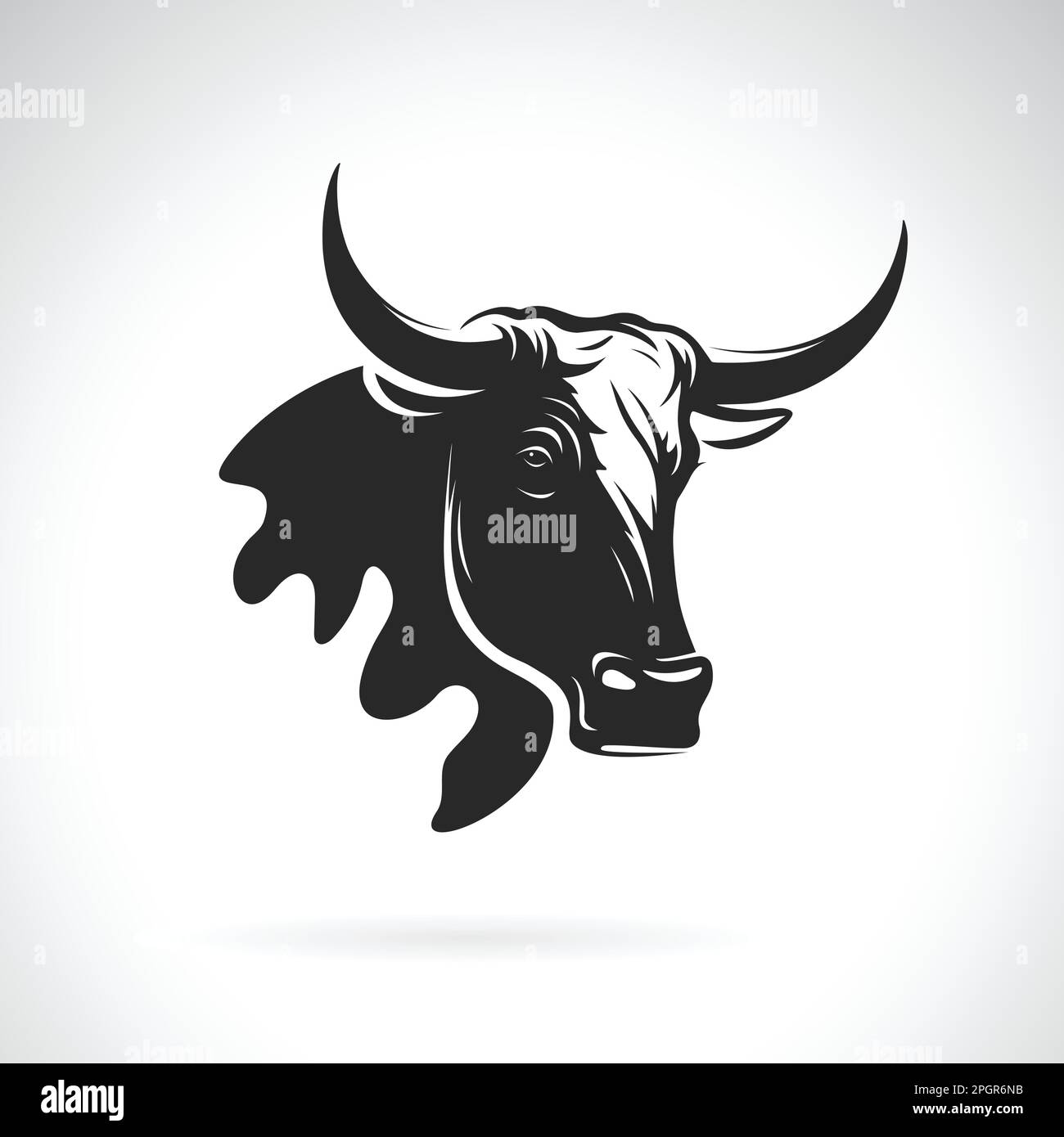 Vector of cow head design on white background. Easy editable layered ...
