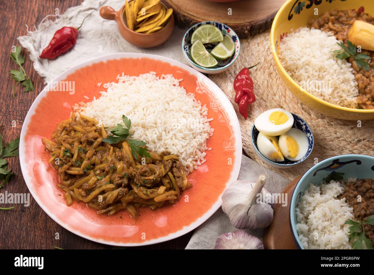 Peruvian food buffet table Stock Photo - Alamy