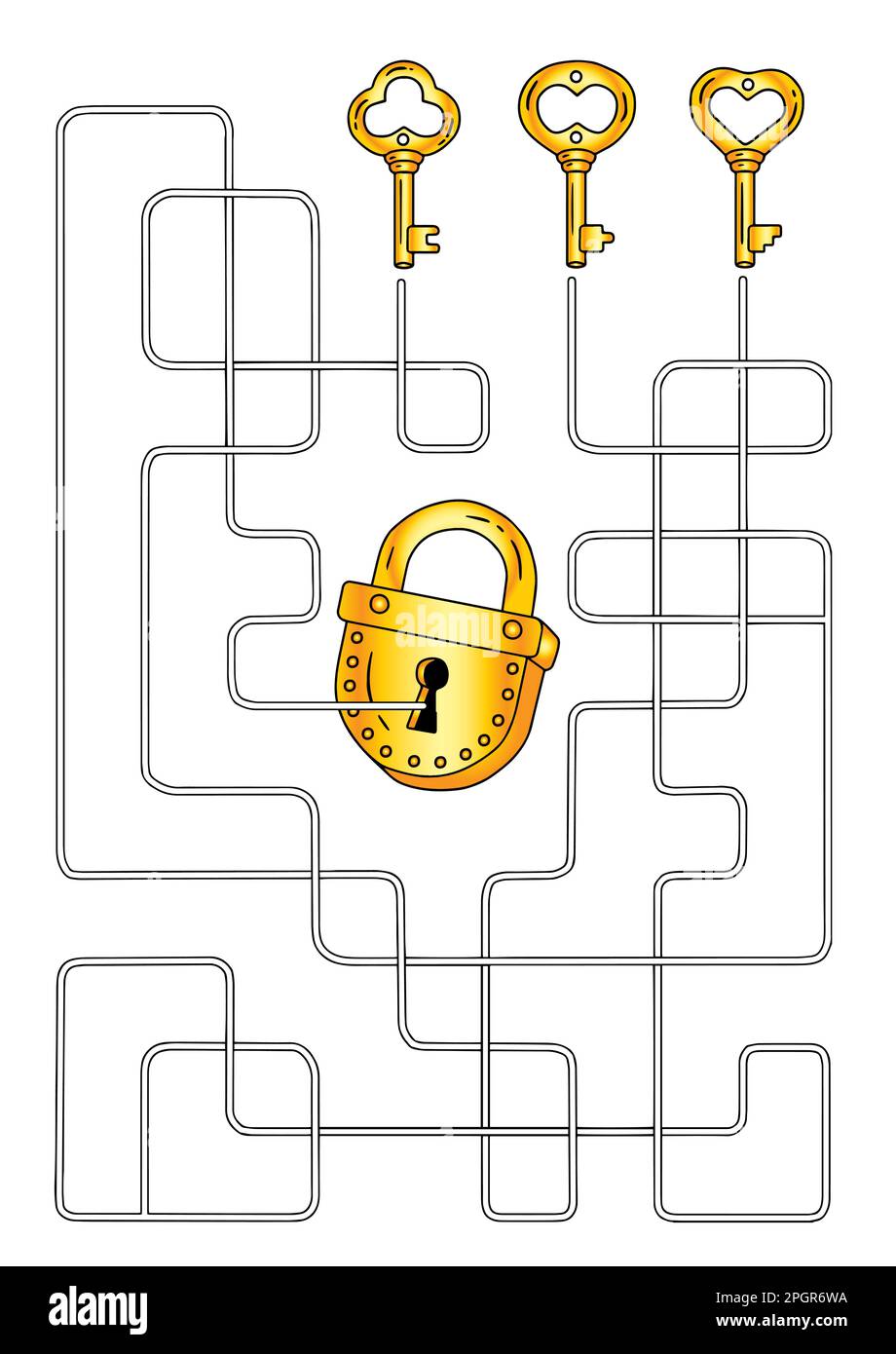 Labyrinth game for children, choose the right key Stock Vector Image ...