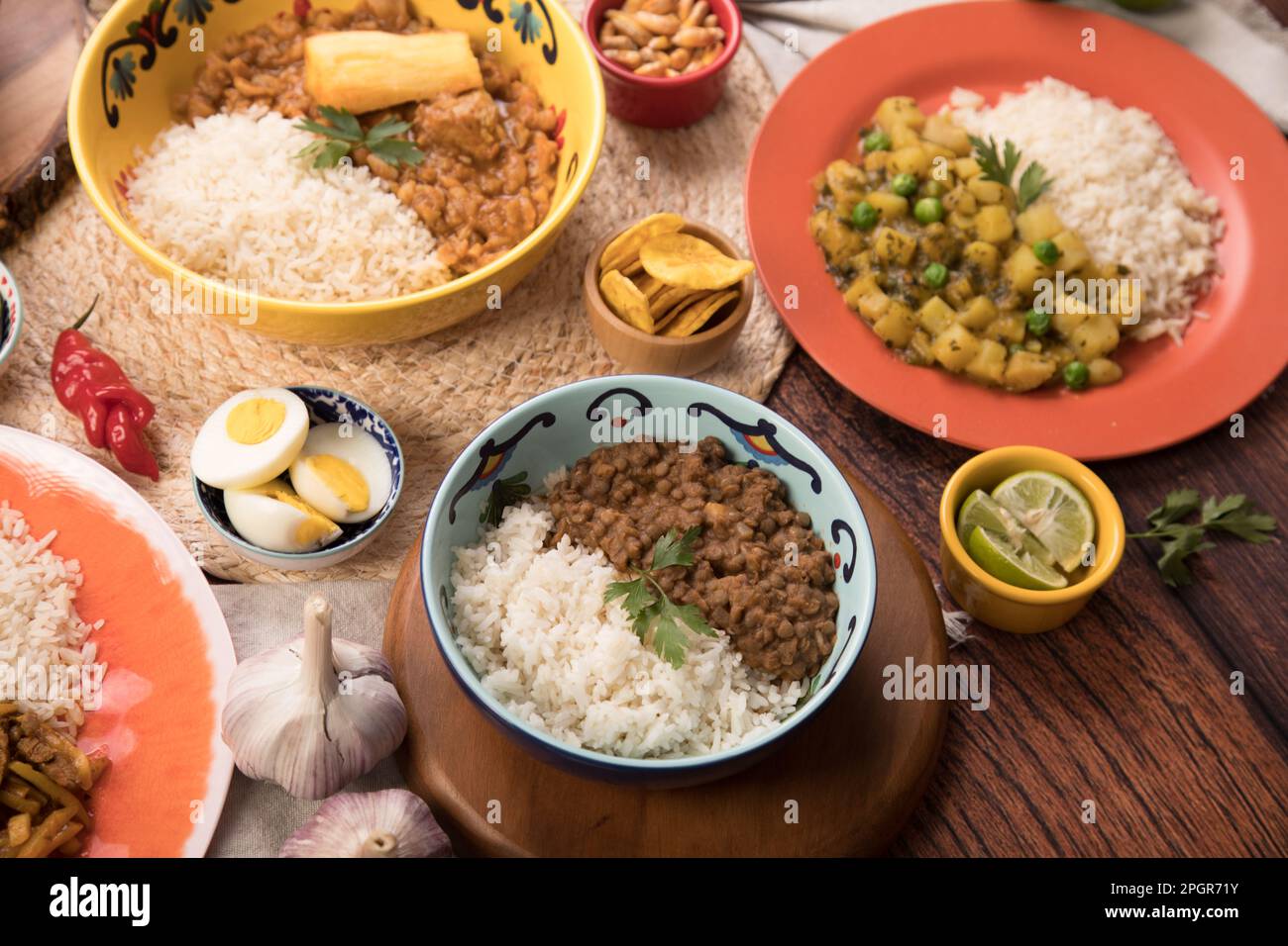 Peruvian food buffet table Stock Photo - Alamy