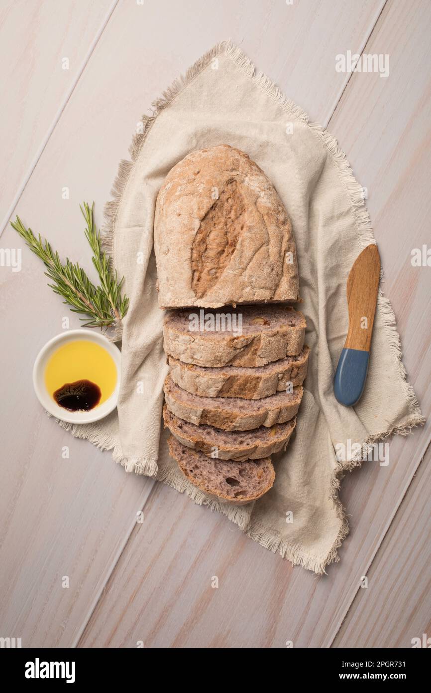 Olive flavour loaf Types of bread Stock Photo - Alamy