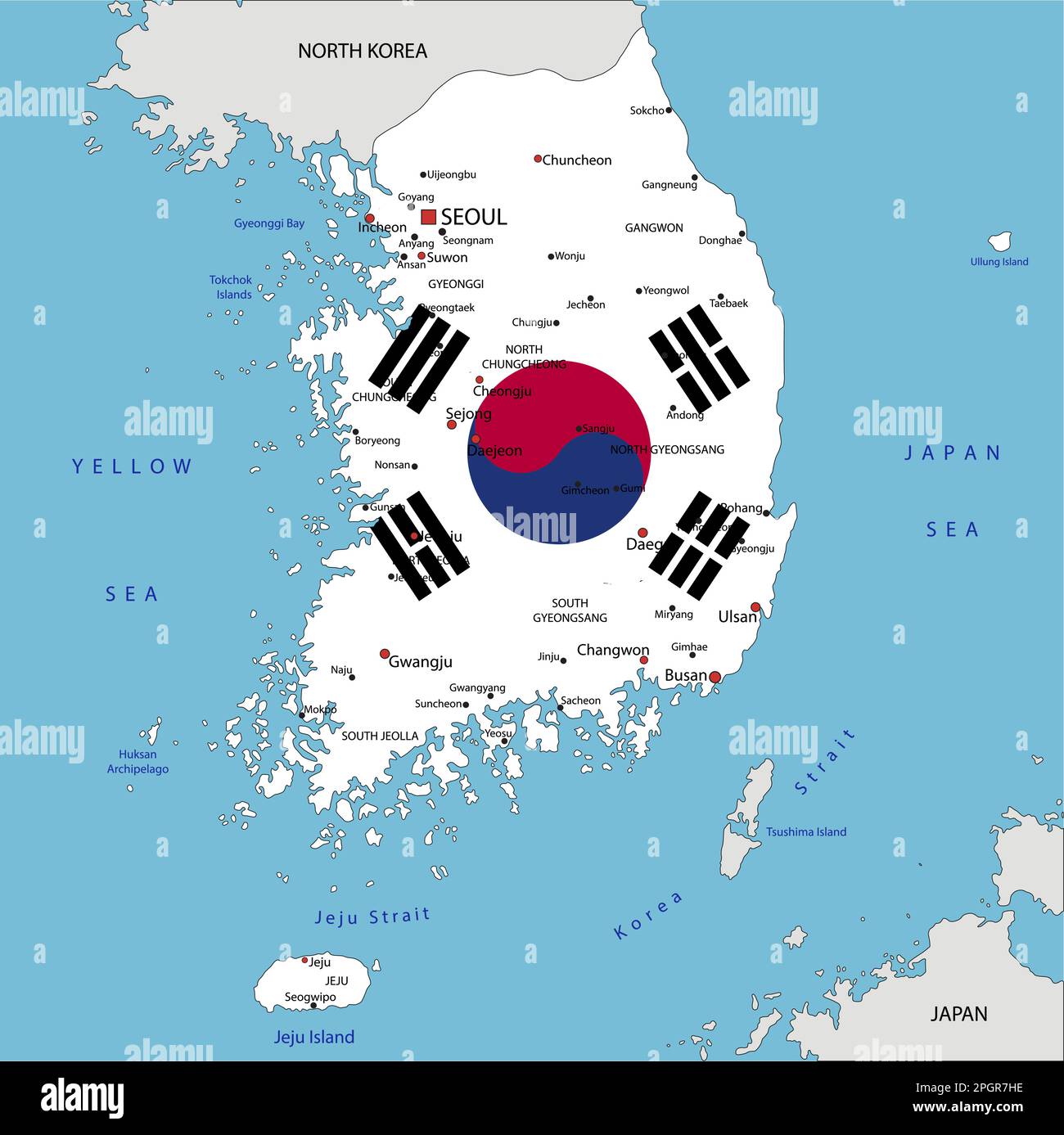 Korean border map hi-res stock photography and images - Alamy