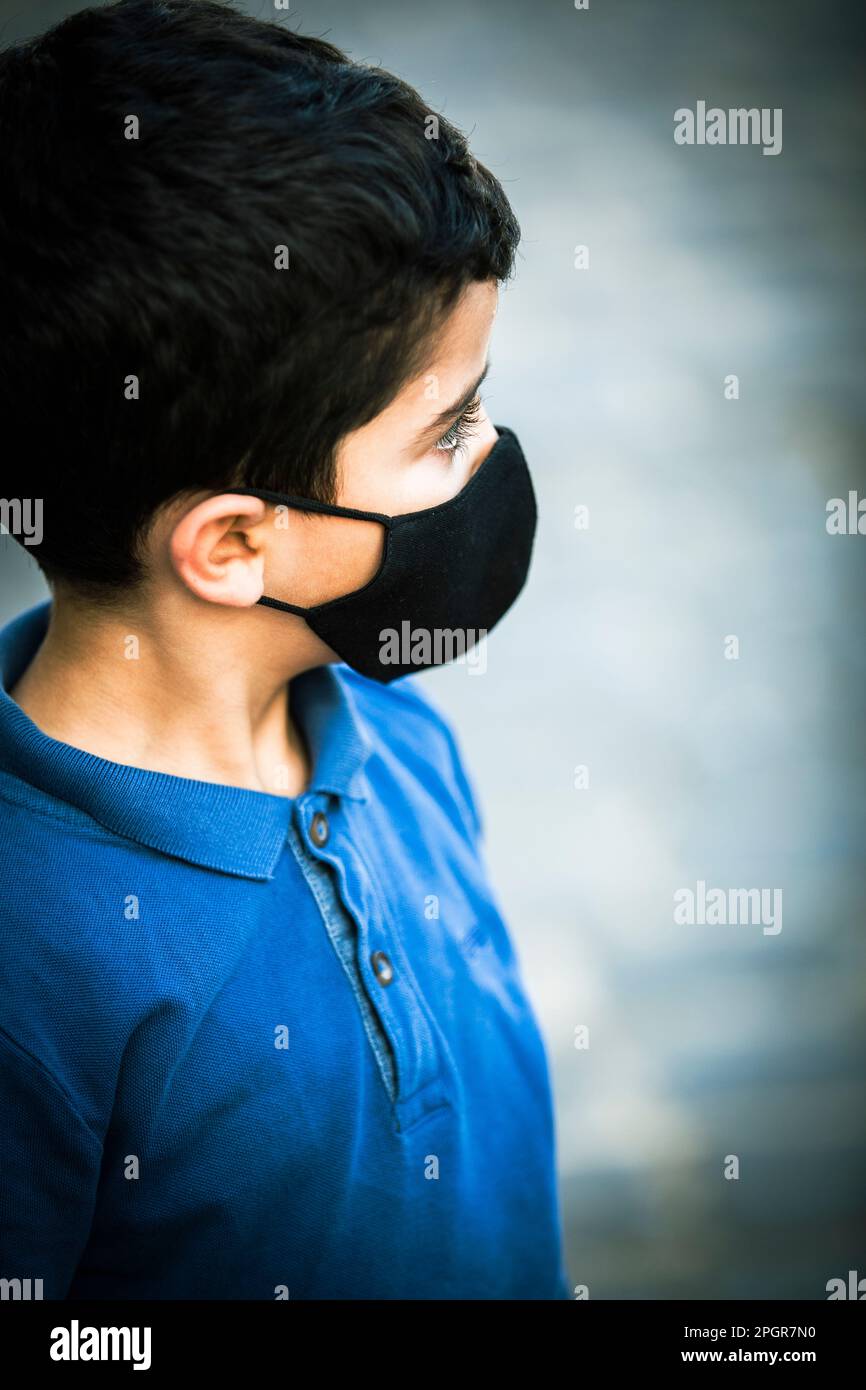 Little boy wearing face mask Stock Photo - Alamy