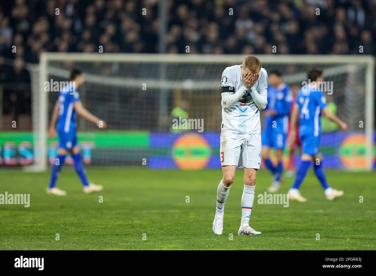 ZENICA, BOSNIA AND HERZEGOVINA - MARCH 23: David Kristjan Olafsson of ...
