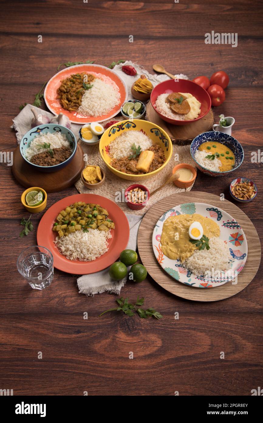 Peruvian food buffet table Stock Photo - Alamy