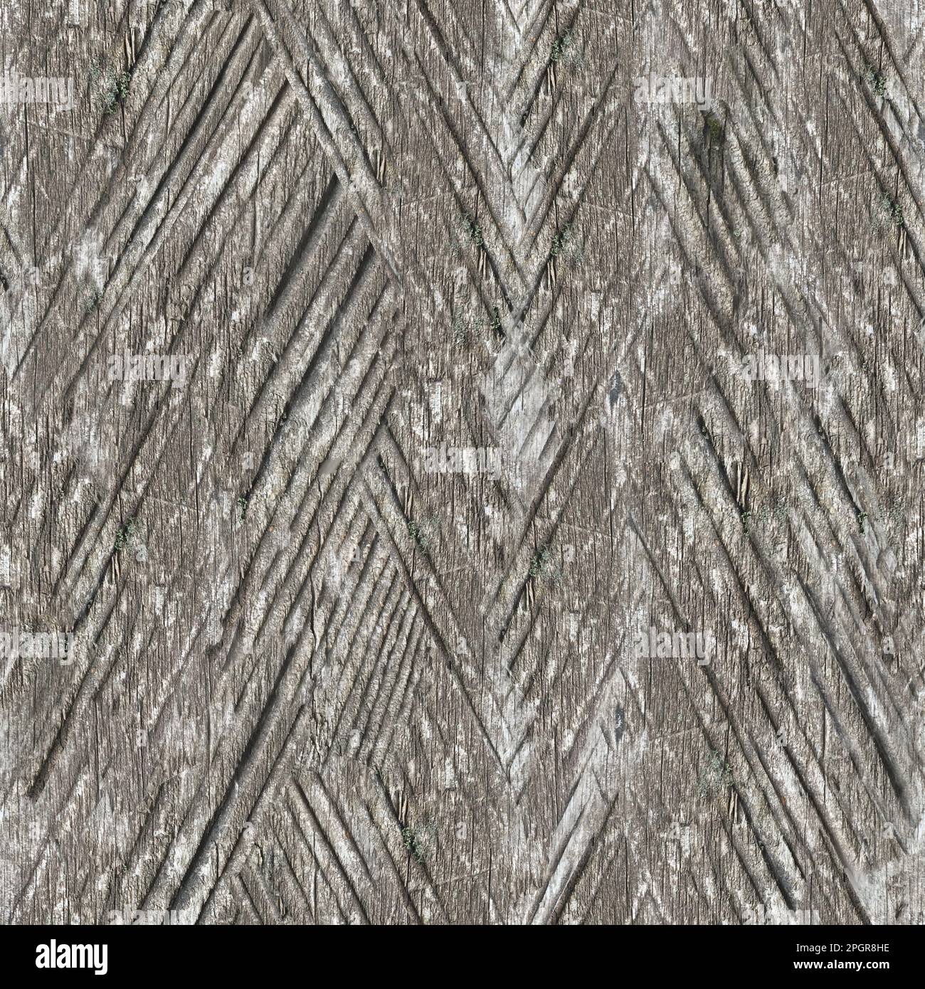 Seamless tree pattern with herringbone notch. Old grey wood floor, wall ...