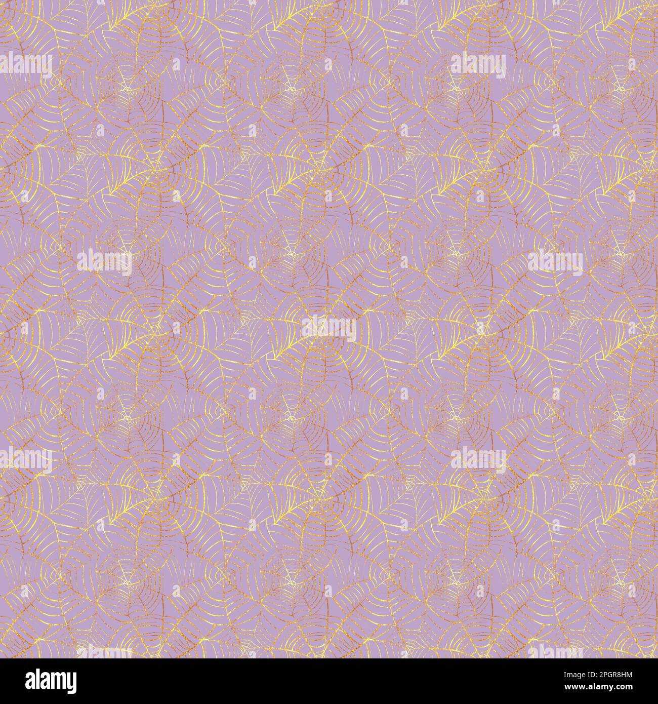 Seamless spider web pattern for Halloween hand-drawn with gold Stock ...