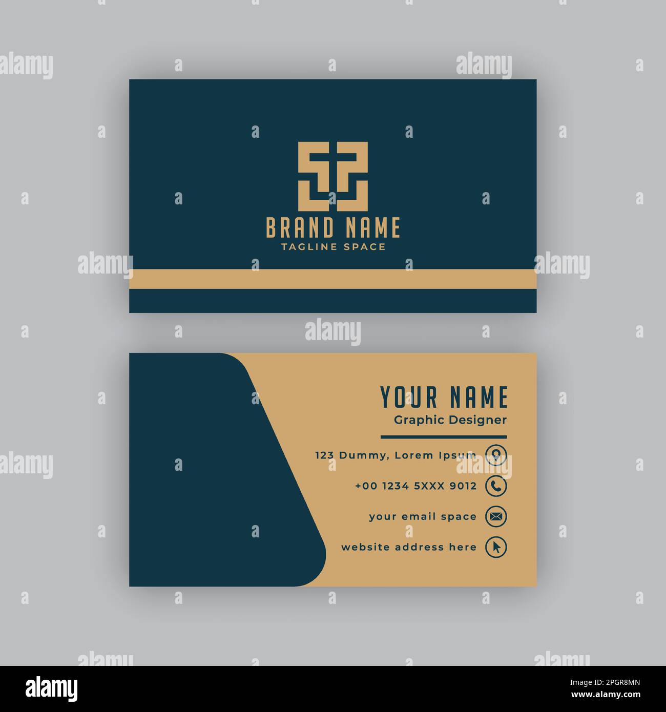 Simple, modern and elegant business card design template. Editable ...