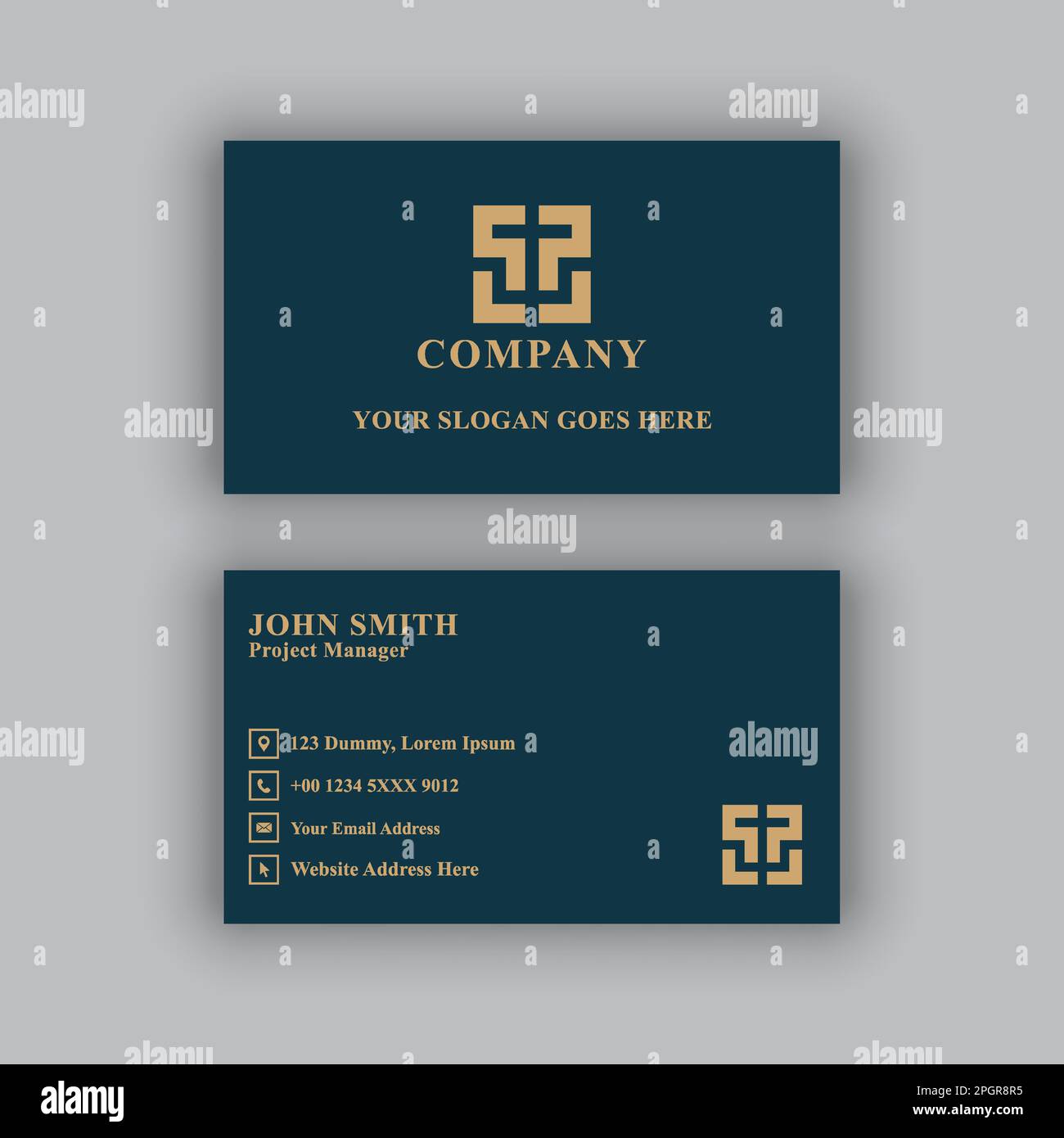 Simple, modern and elegant business card design template. Editable ...