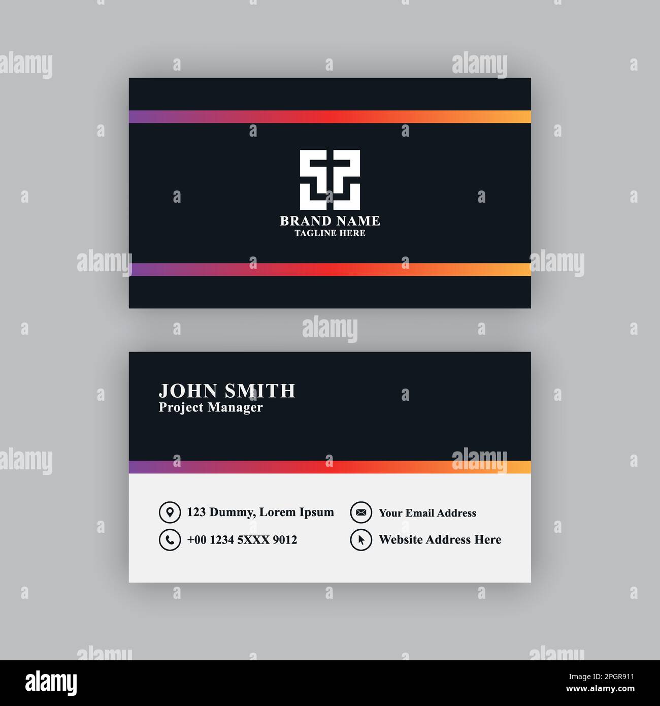 Simple, modern and elegant business card design template. Editable ...