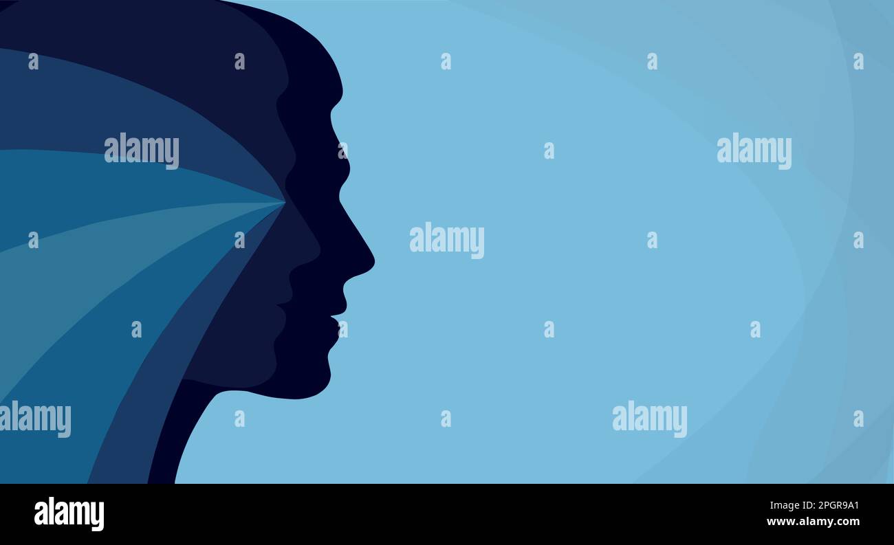 Metaphor bipolar disorder mind mental. Double face. Split personality ...