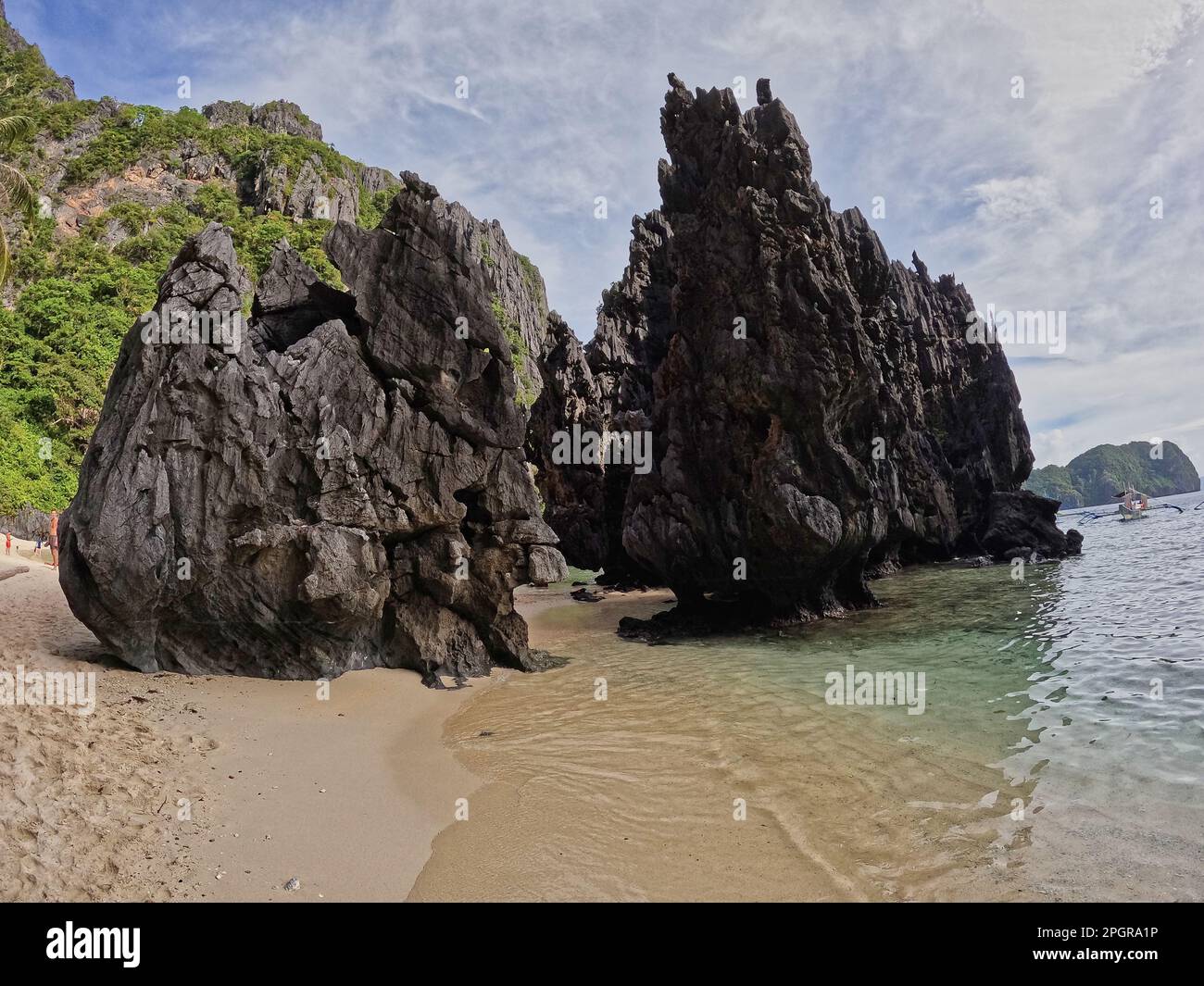 Majestic rocks in El Nido, Palawan in the Philippines, covered with ...