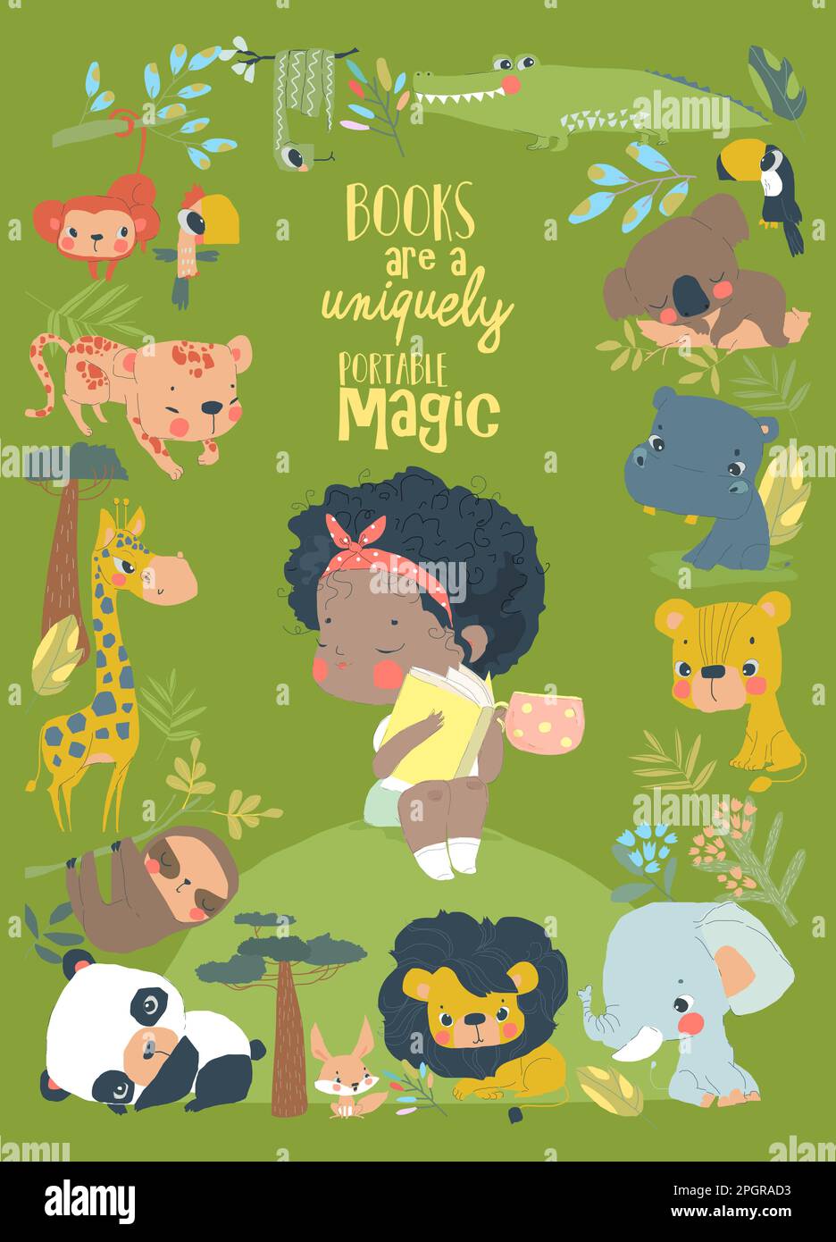 Animal reading book bunny Stock Vector Images - Alamy