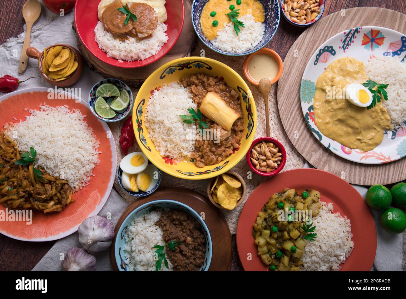 Peruvian food buffet table Stock Photo - Alamy