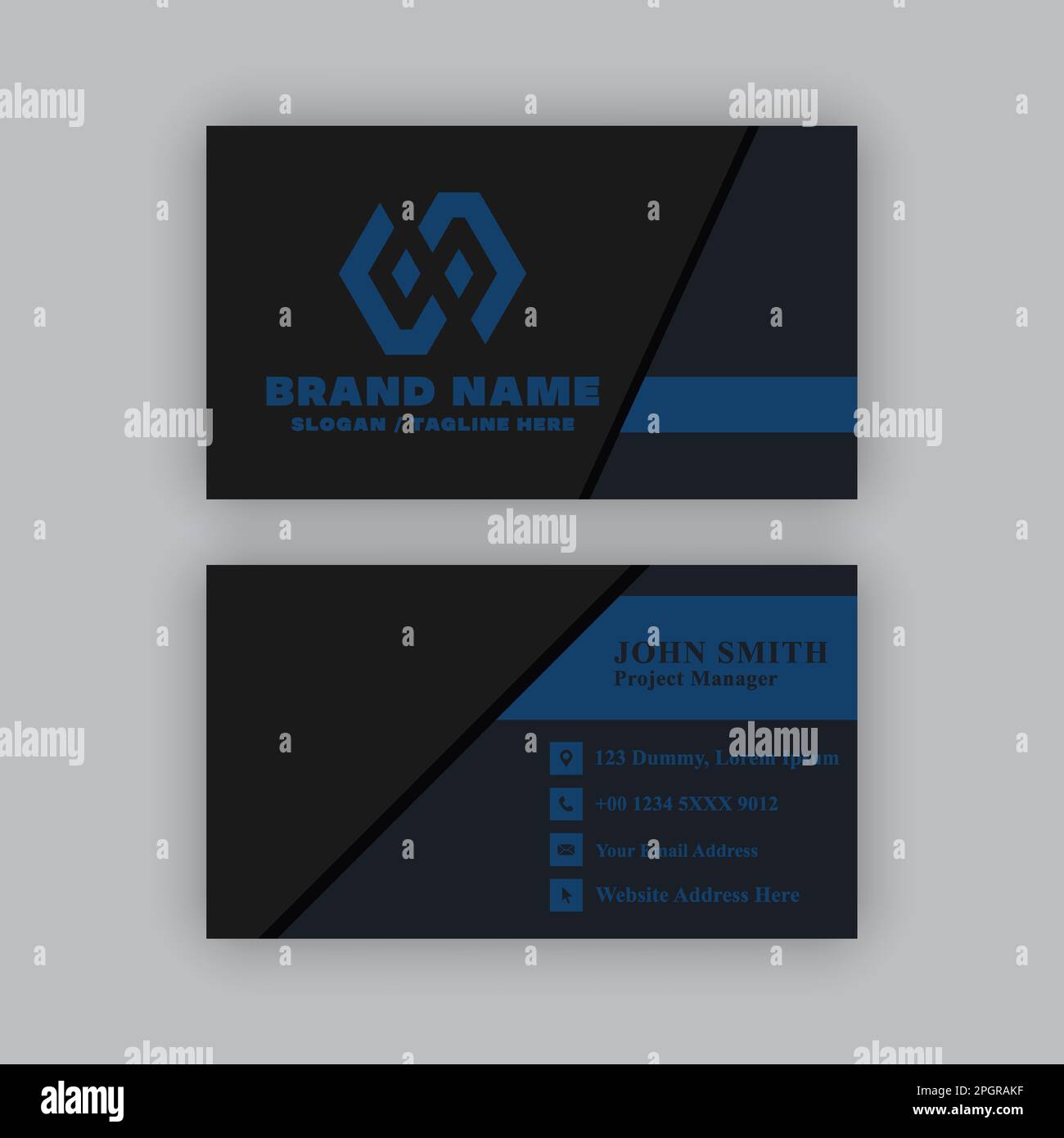 Simple, modern and elegant business card design template. Editable ...