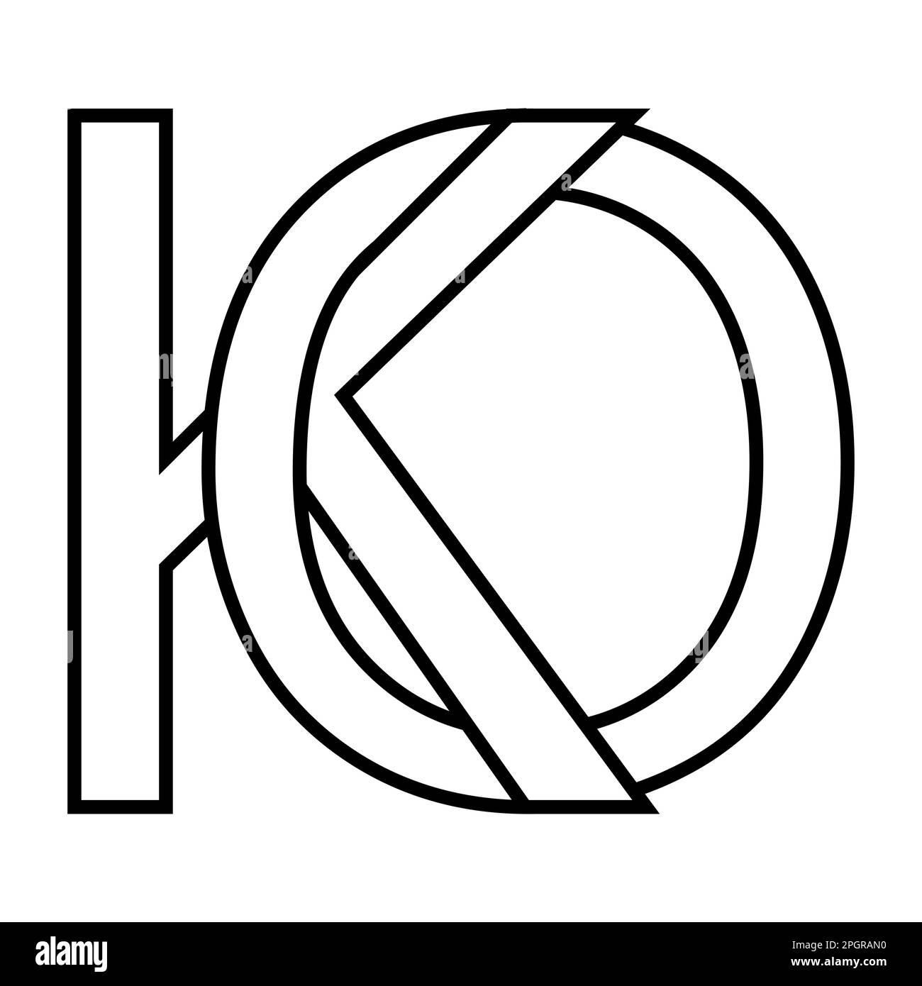 Logo sign ko ok, icon double letters logotype o k Stock Vector Image ...