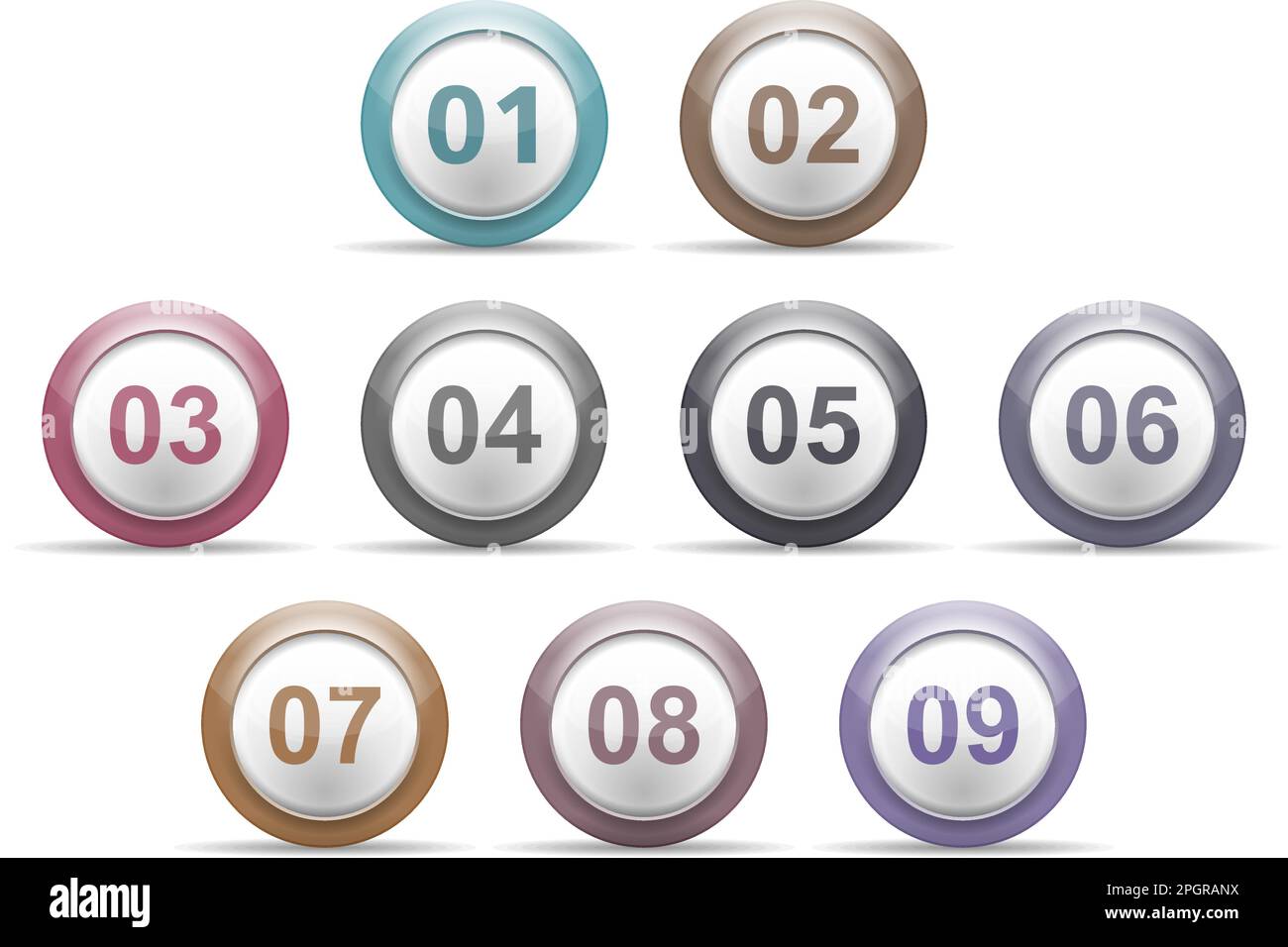 Set of circles with numbers, vector eps10 illustration Stock Vector ...