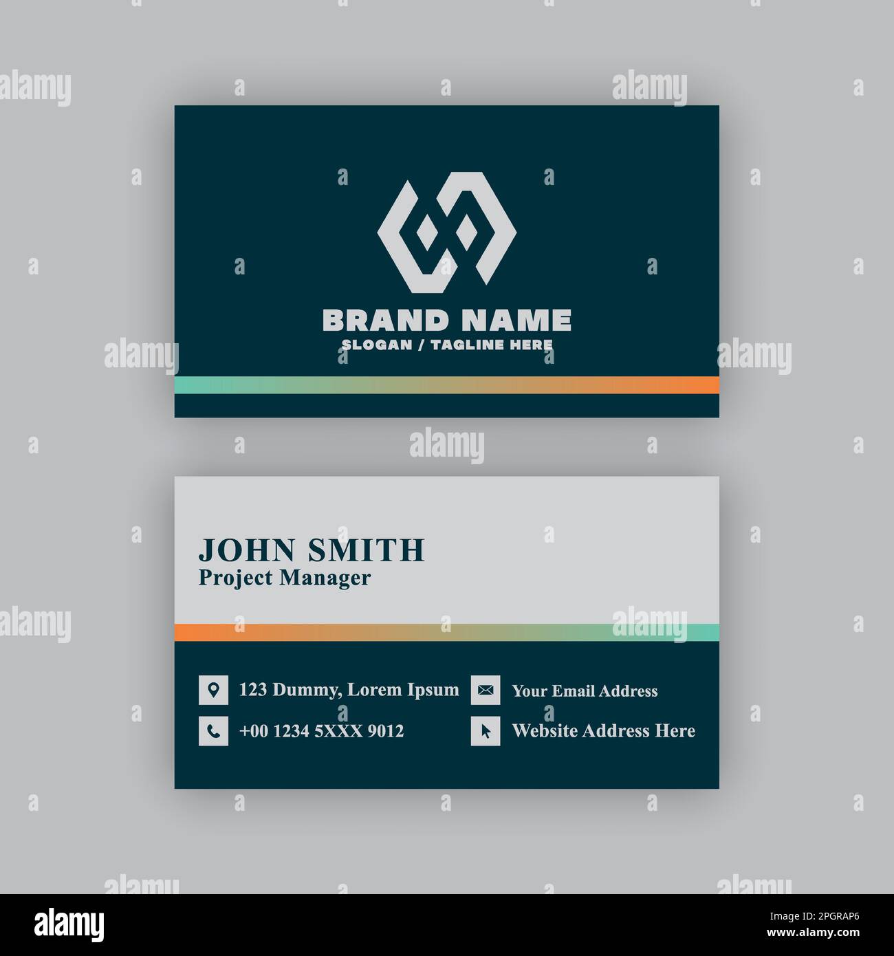 Simple, modern and elegant business card design template. Editable ...
