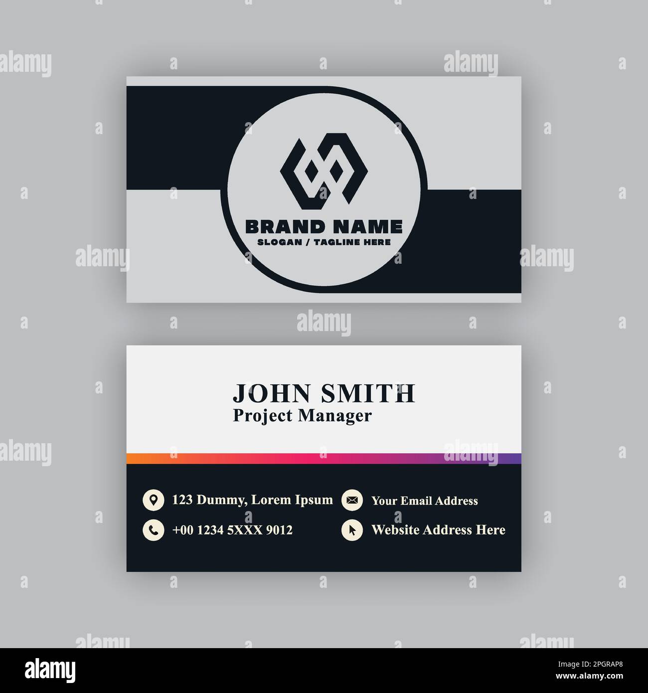 Simple, modern and elegant business card design template. Editable ...