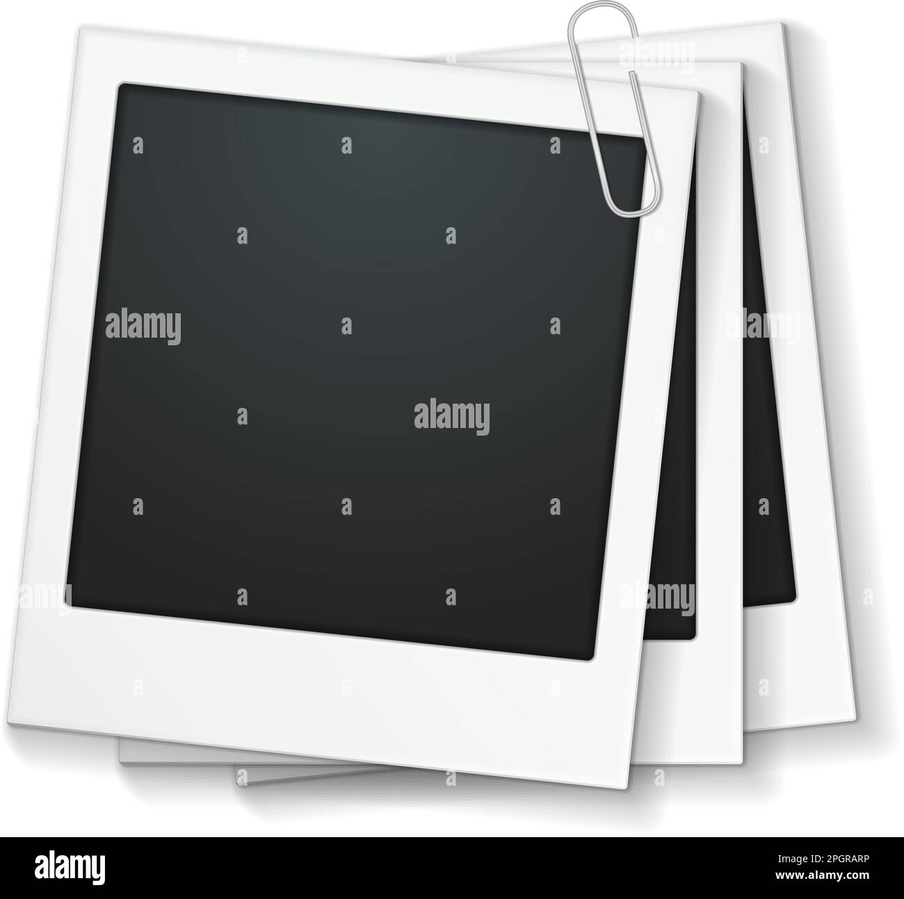 Three photo frames with clip, vector eps10 illustration Stock Vector ...