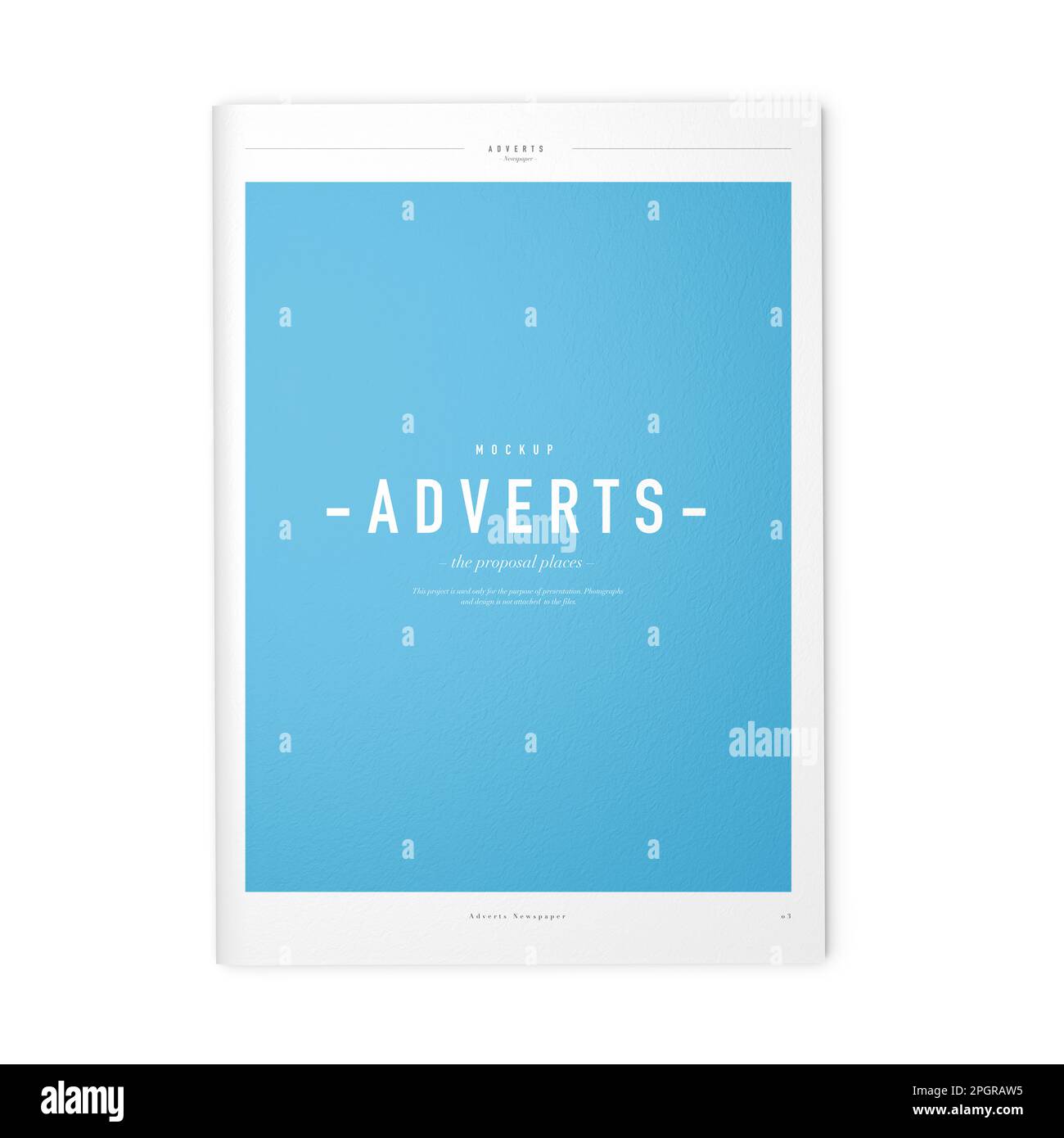 Newspaper Advertising Magazine Brochure Mockup on White Background. 3D ...