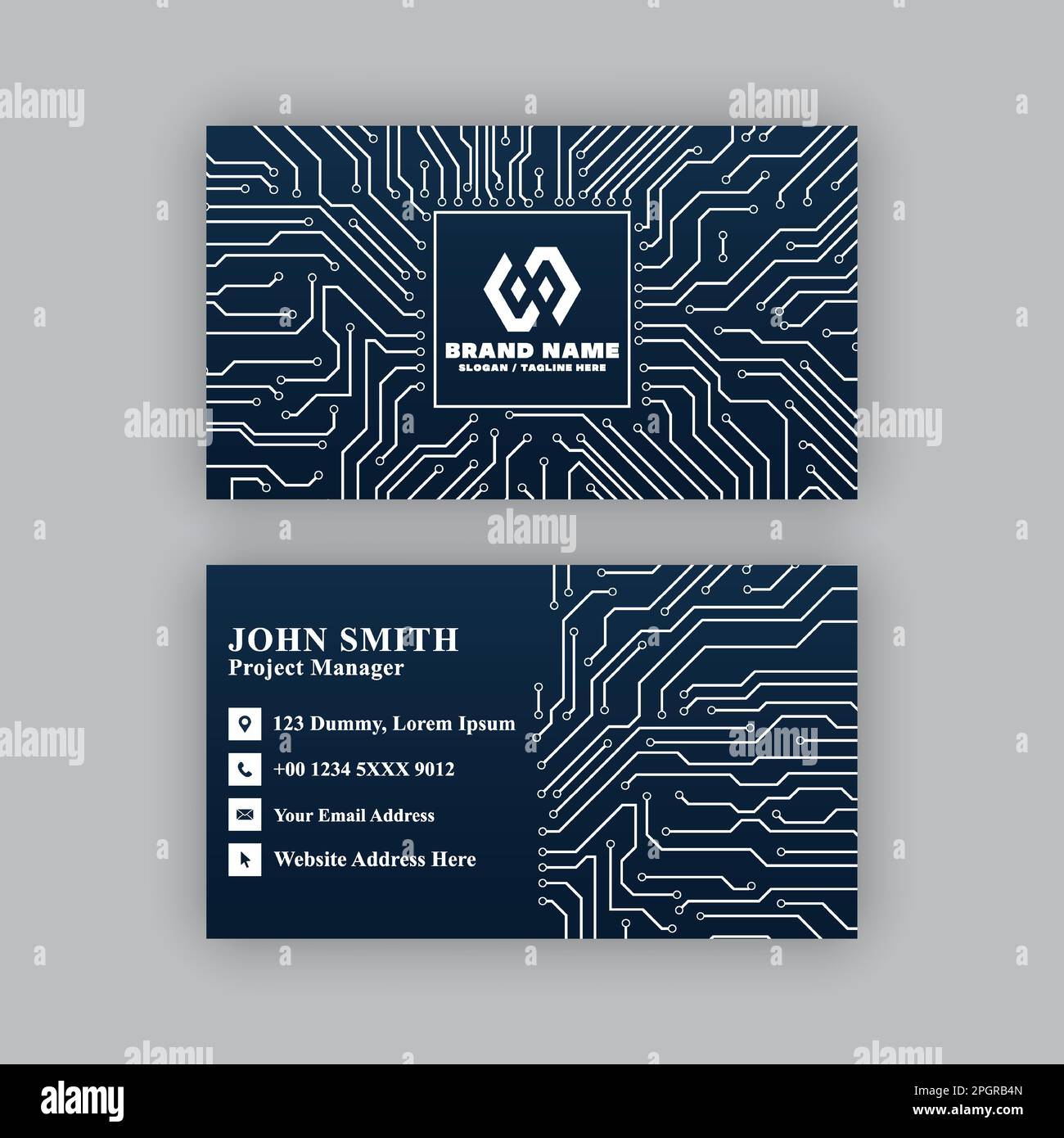 Simple, modern and elegant business card design template. Editable ...