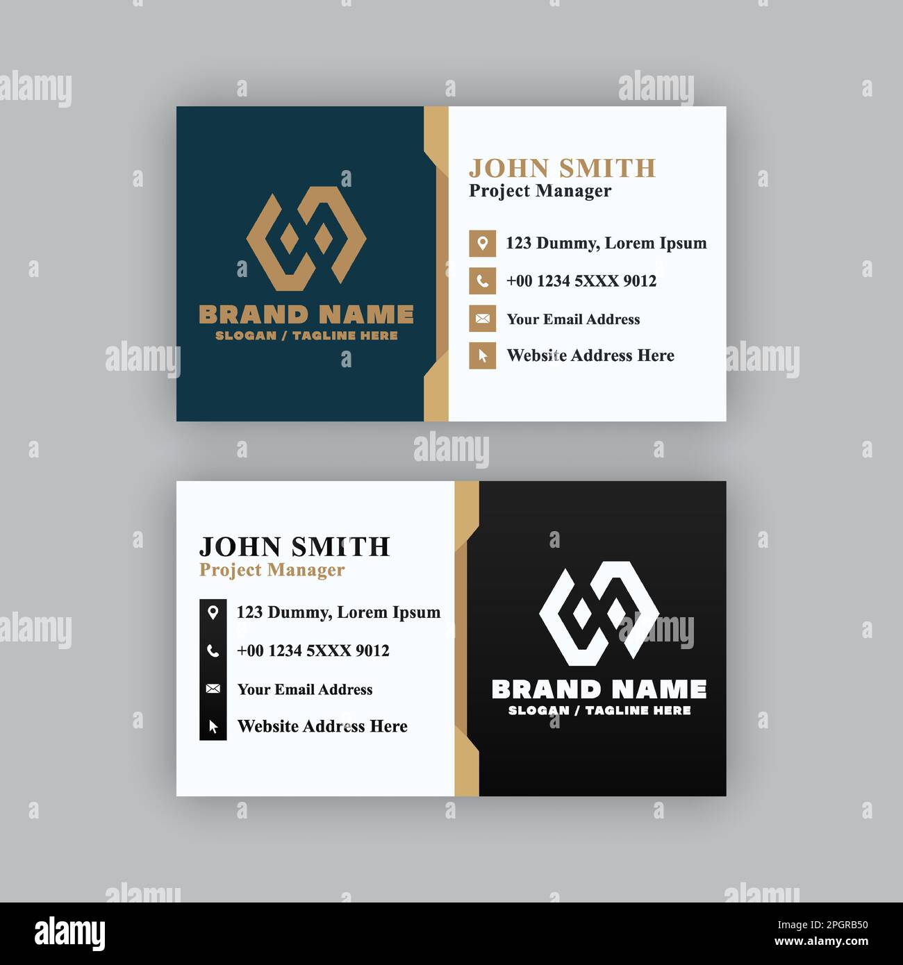 Simple, modern and elegant business card design template. Editable ...