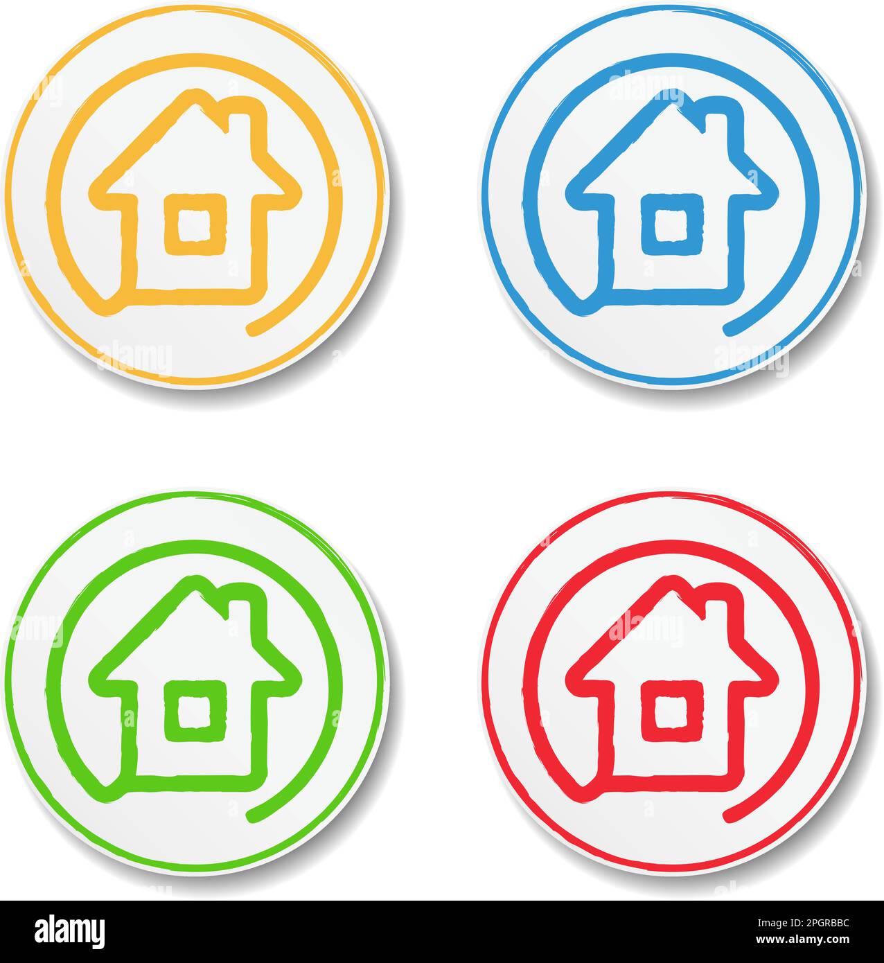 Stickers with house icon, vector eps10 illustration Stock Vector Image ...