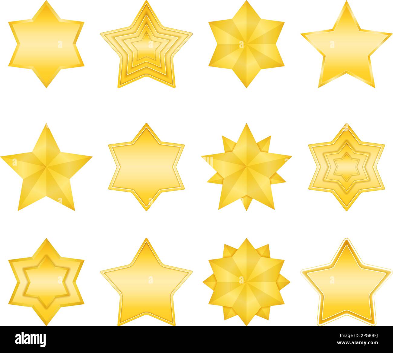 Golden stars collection, vector eps10 illustration Stock Vector Image ...