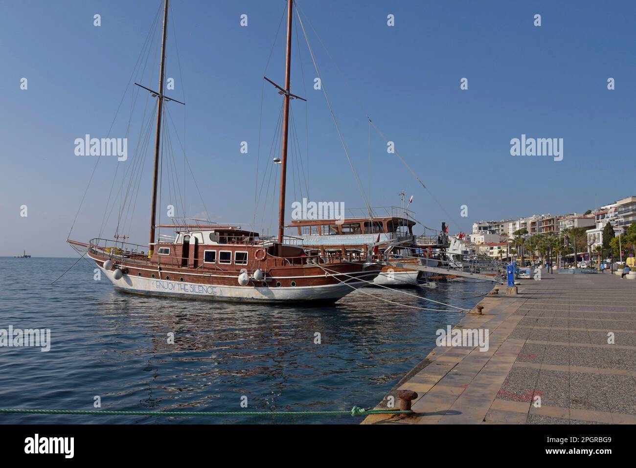 Saint Mary, a traditional Bodrum Gulet sailaing yacht, working as an ...