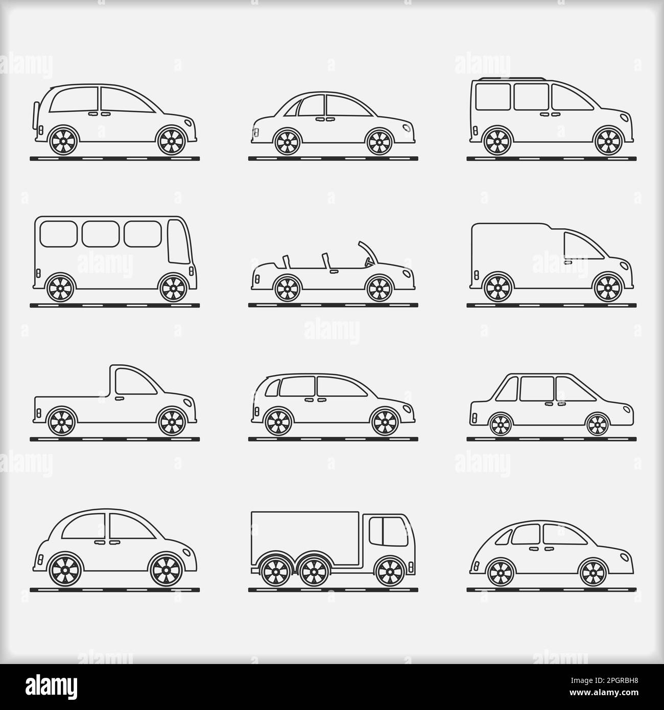 Cars outline icons, vector eps10 illustration Stock Vector Image & Art ...