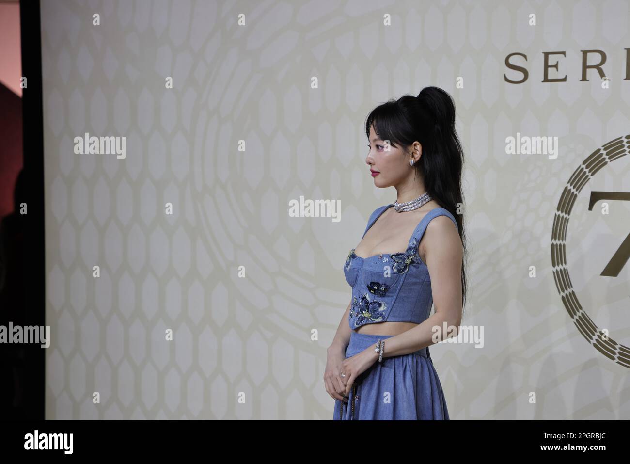 Chinese actress and singer Jenny Zhang attended a brand activity in ...