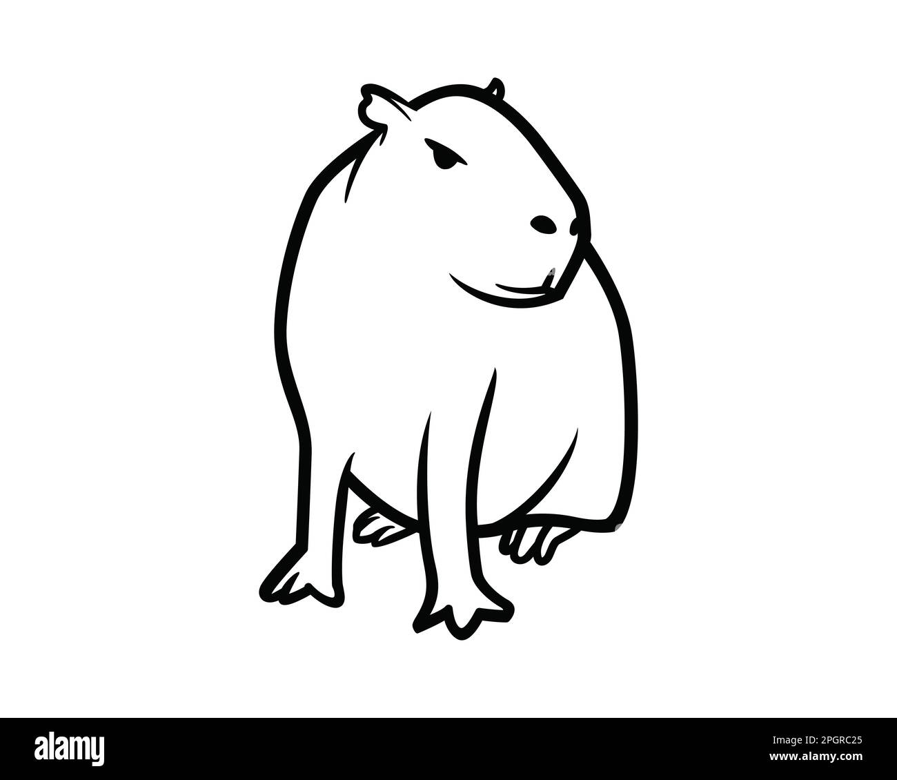 Capybara herbivore zoo Stock Vector Images - Alamy