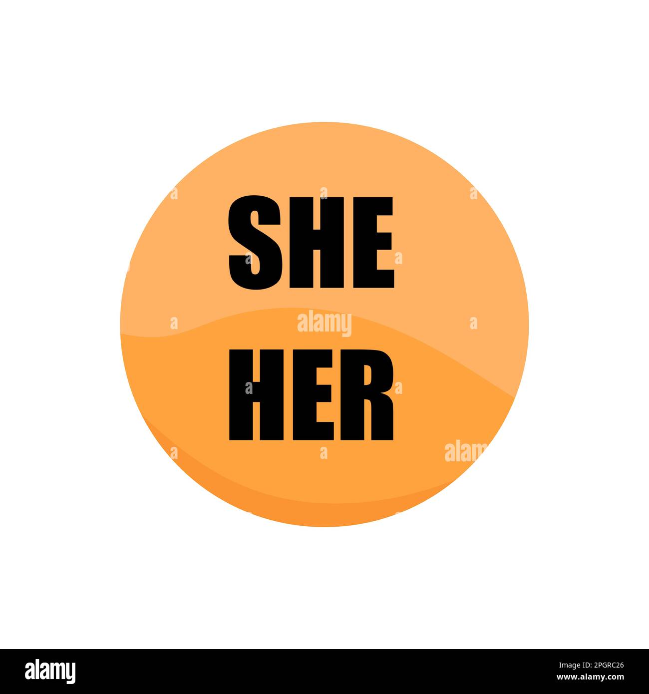 She and Her proverbs button for English language rules education Stock ...