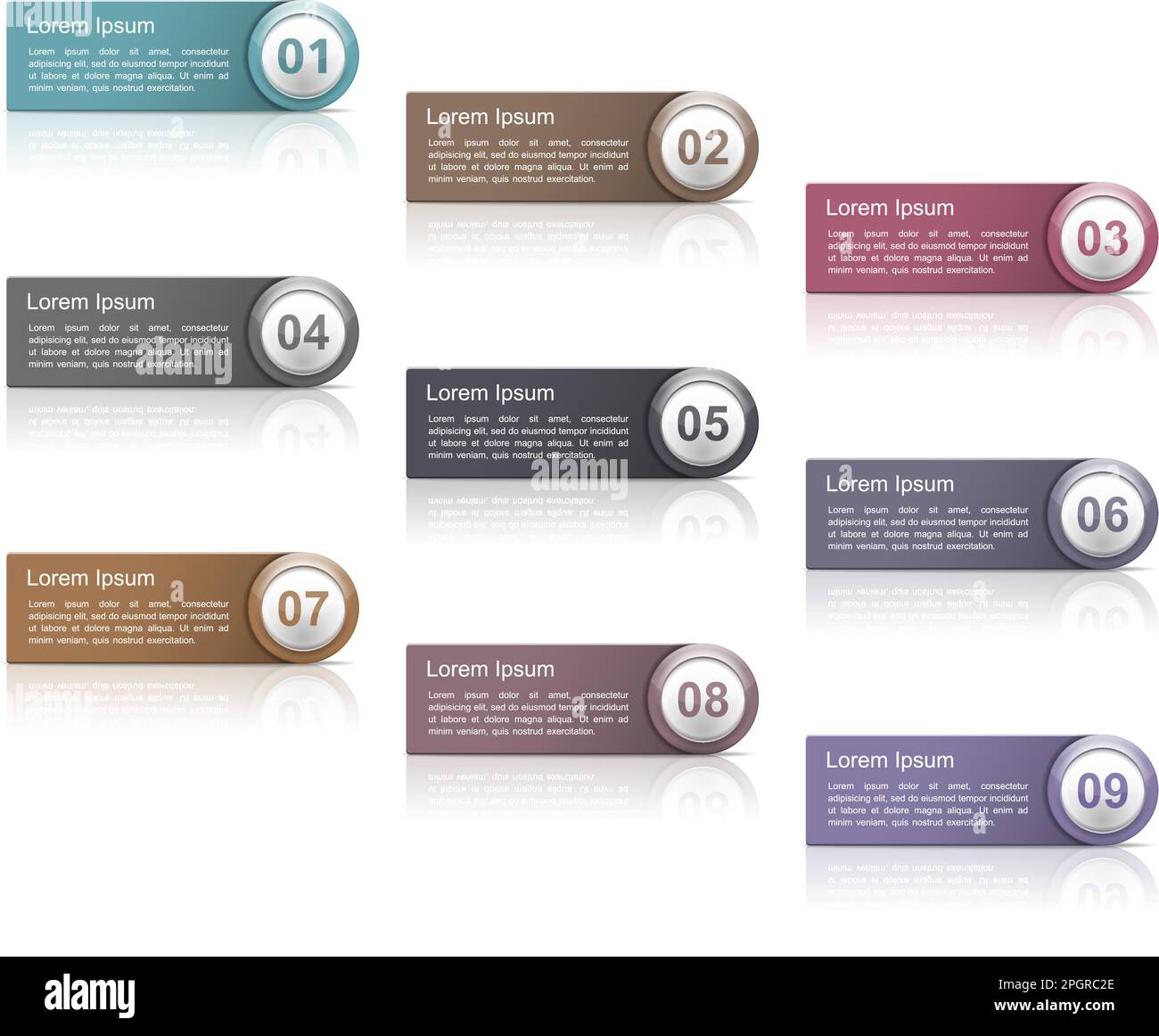 Set of design elements with numbers, vector eps10 illustration Stock ...