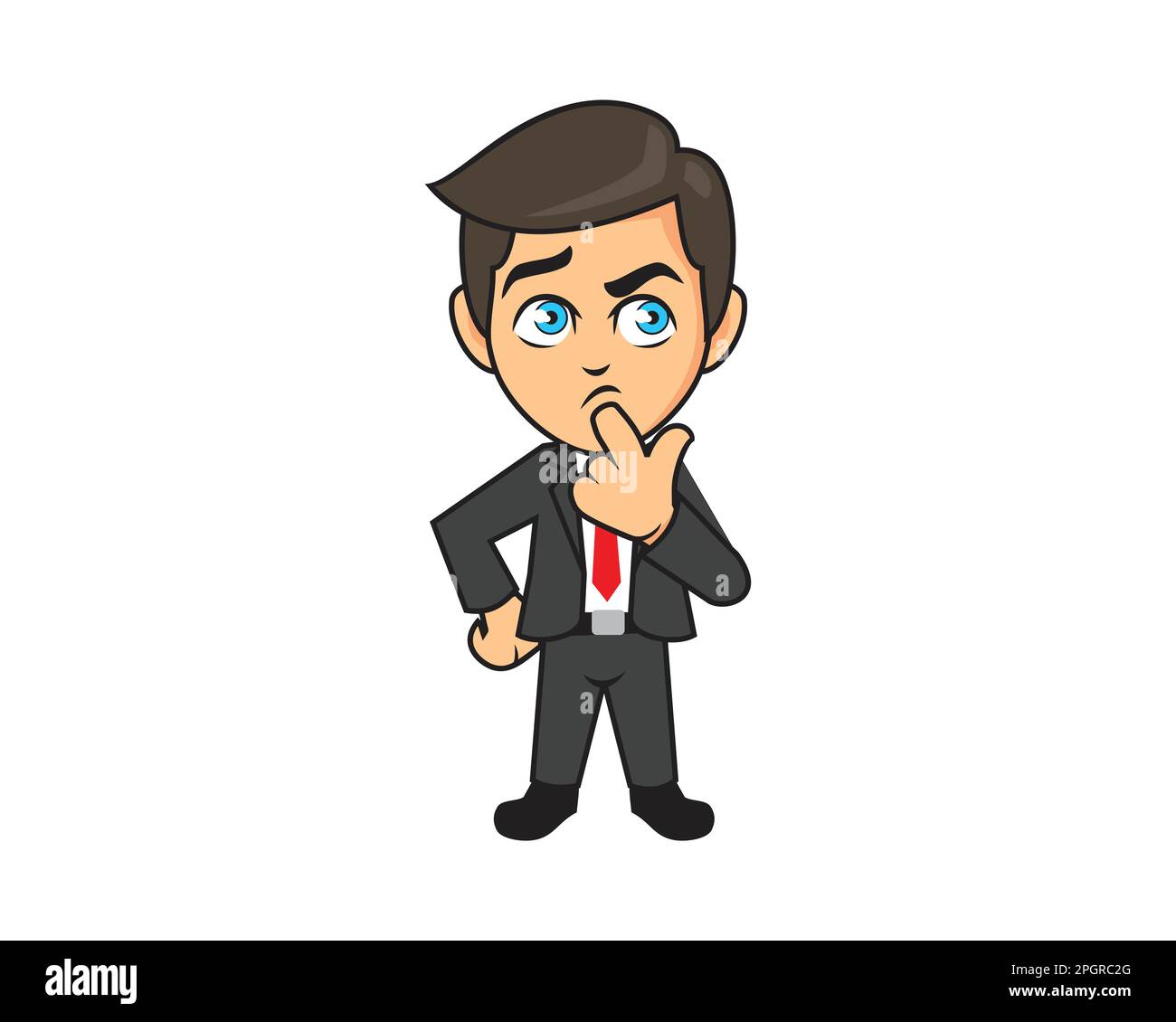 Business Man Thinking or Wondering Illustration with Cartoon Style ...