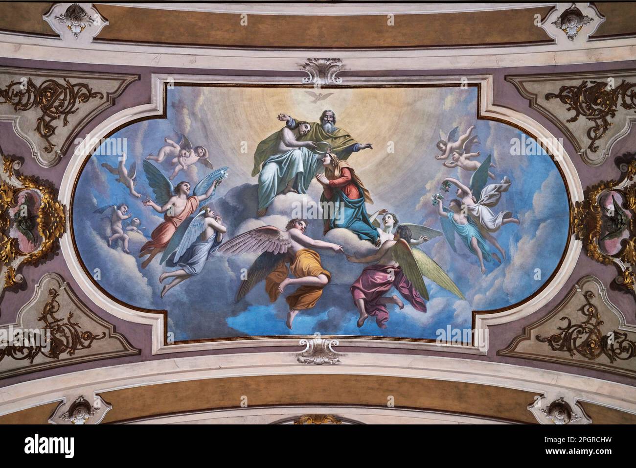 Incoronazione di Maria - affresco - Antonio Guadagnini - XIX secolo ...