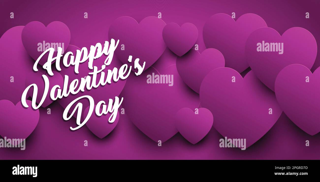 Purple hearts pattern Stock Vector Images - Alamy