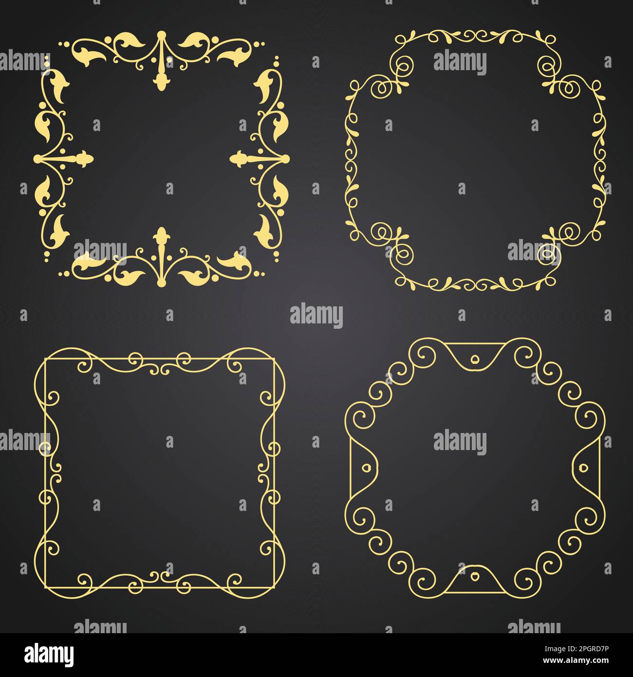 Collection of four gold decorative borders Stock Vector Image & Art - Alamy