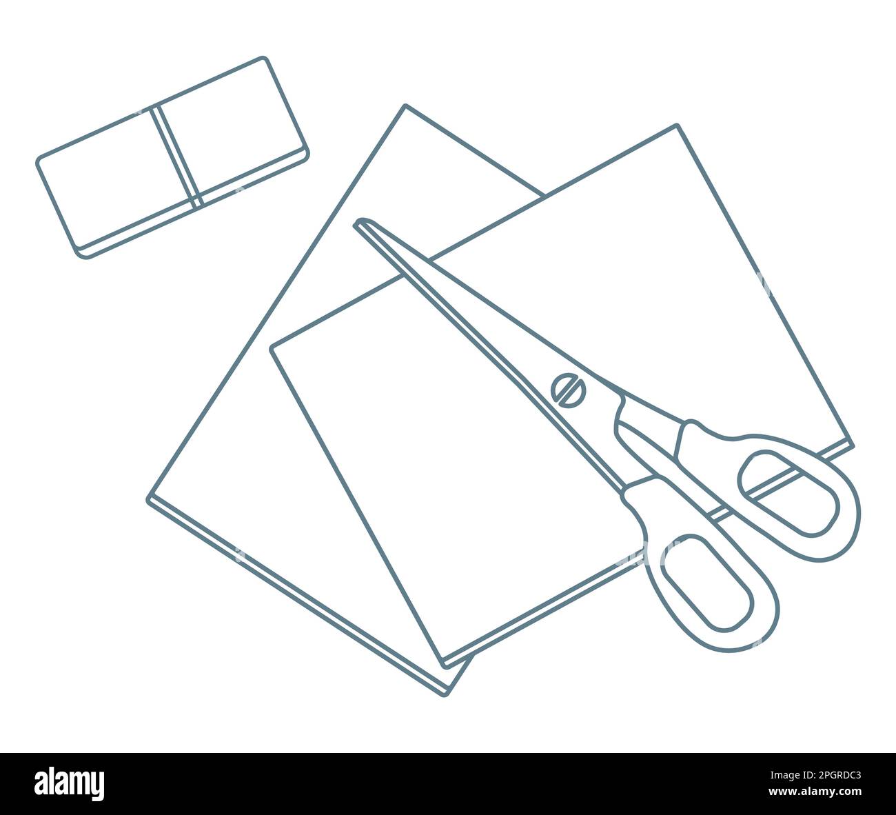 Vector illustration Stationery items for school. Goods for training ...