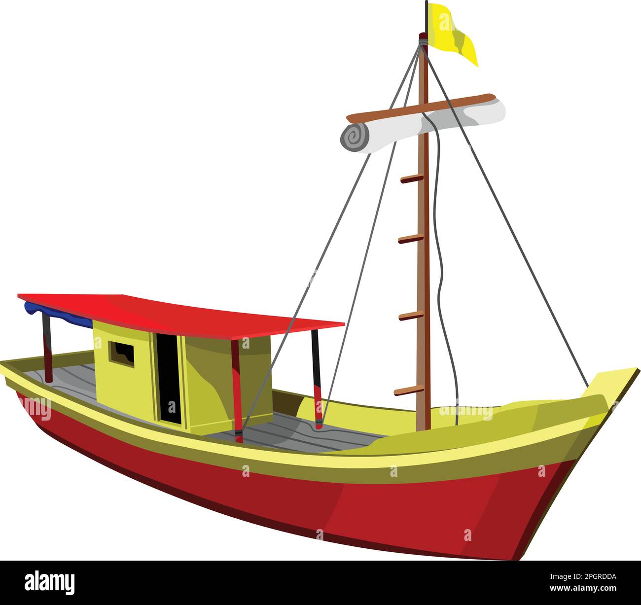 Asian Traditional Boat Transportation Vector Stock Vector Image & Art ...