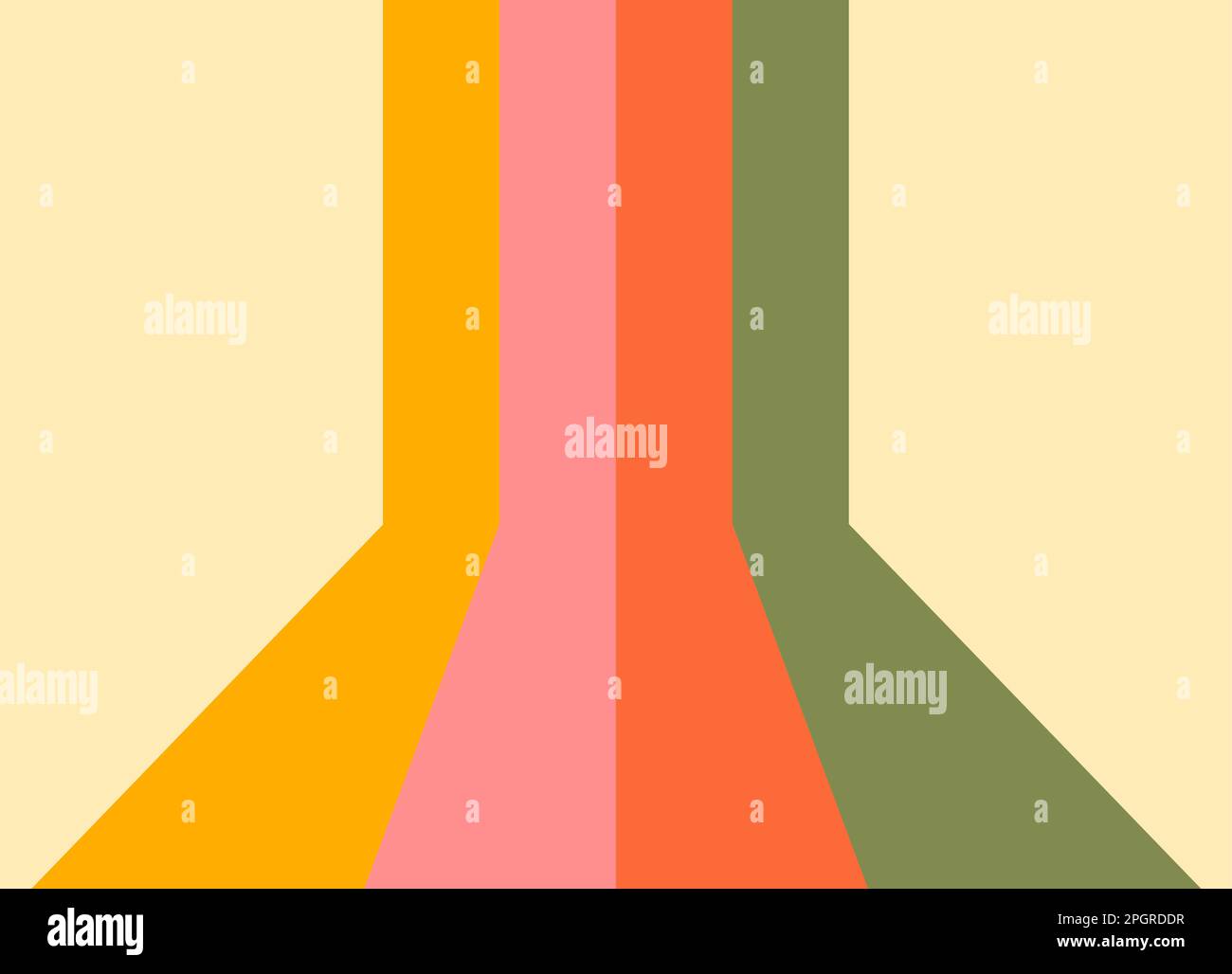 1970 retro seamless pattern in orange, pink, yellow and green colors ...