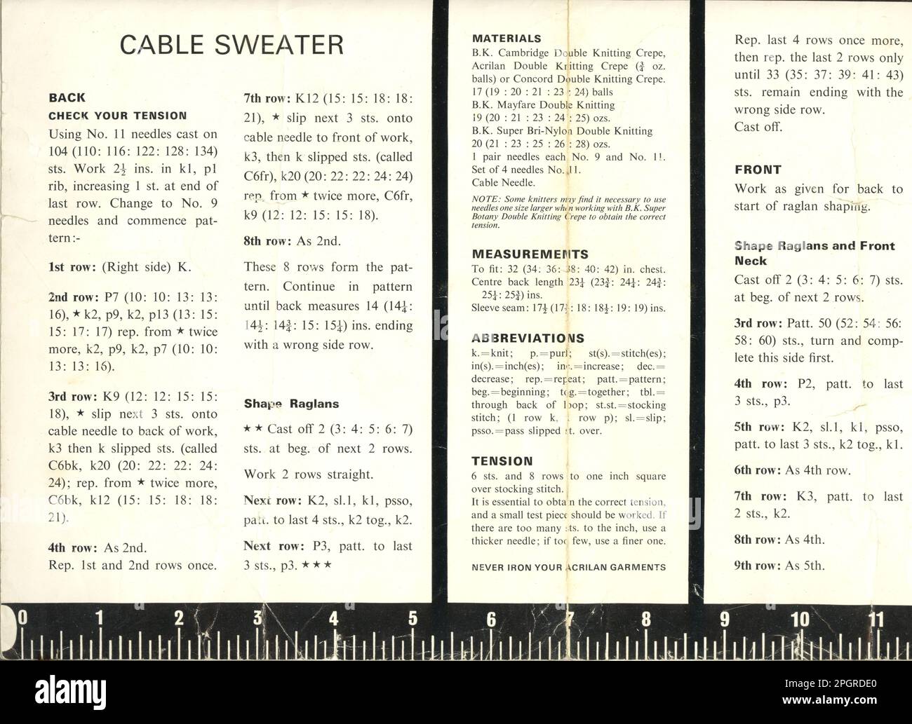 Original example of Patons retro knitting pattern from the late 1970's ...