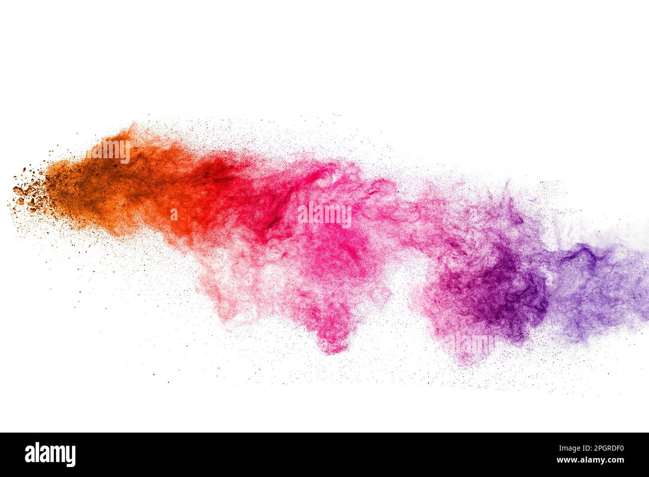 Multi colour powder explosion on white background. Launched colourful ...