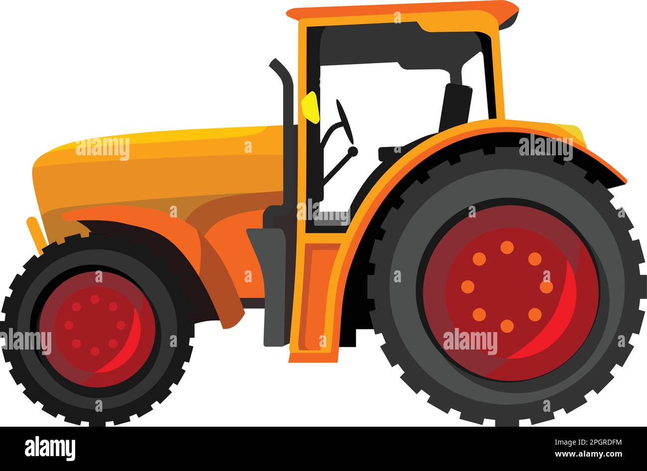 Tractor Farming Transportation Equipment Vector Stock Vector Image ...
