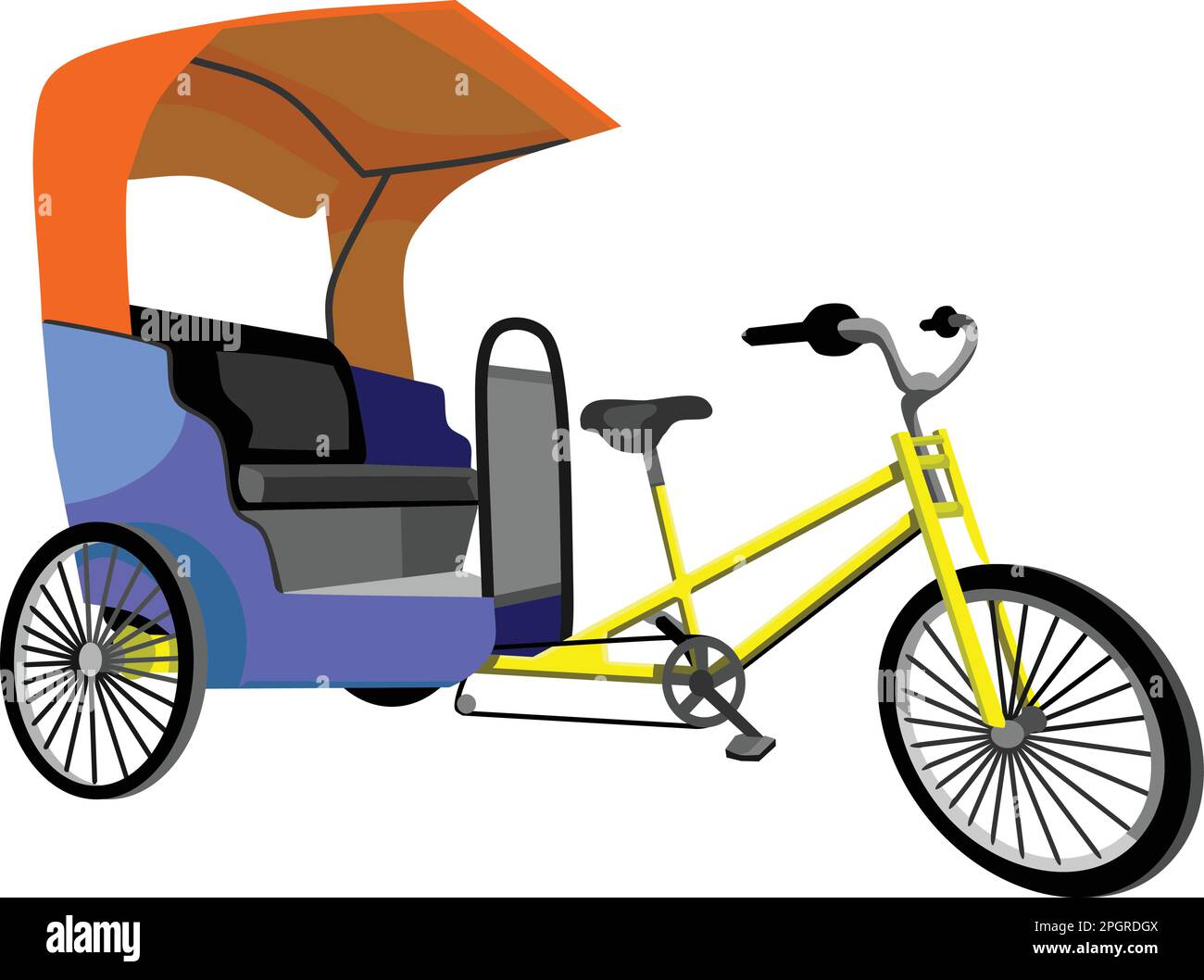 Thailand Pedicab Traditional Transportation Vector Stock Vector Image ...