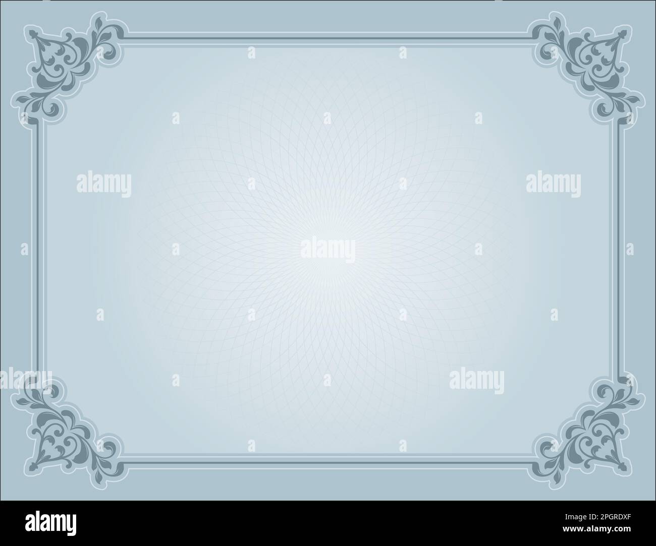 Decorative certificate background in shades of blue Stock Vector Image ...