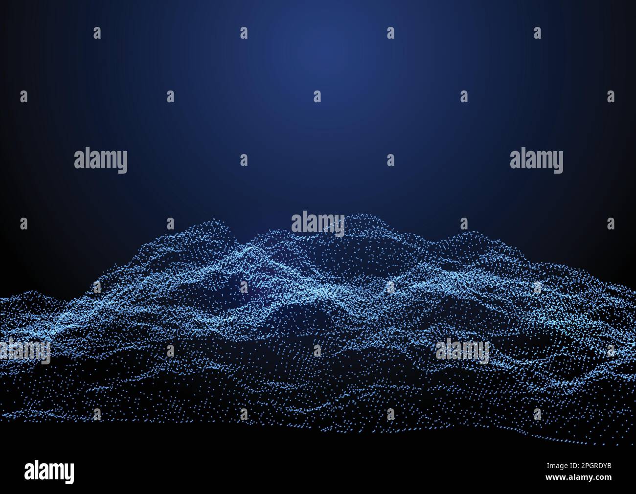Modern futuristic background with landscape of cyber dots Stock Vector ...